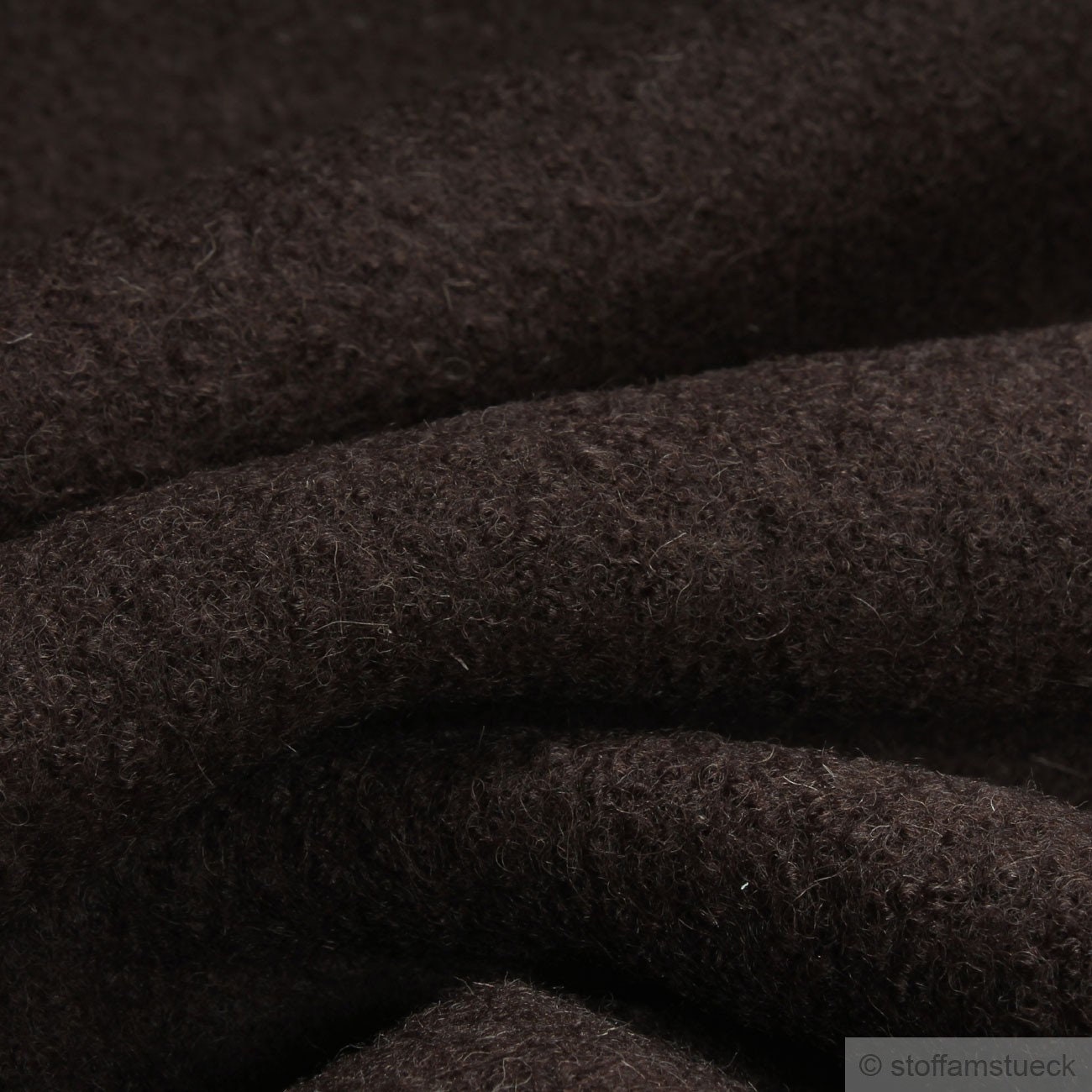 Fabric pure new wool knitted fabric deep brown fulling loden | Etsy