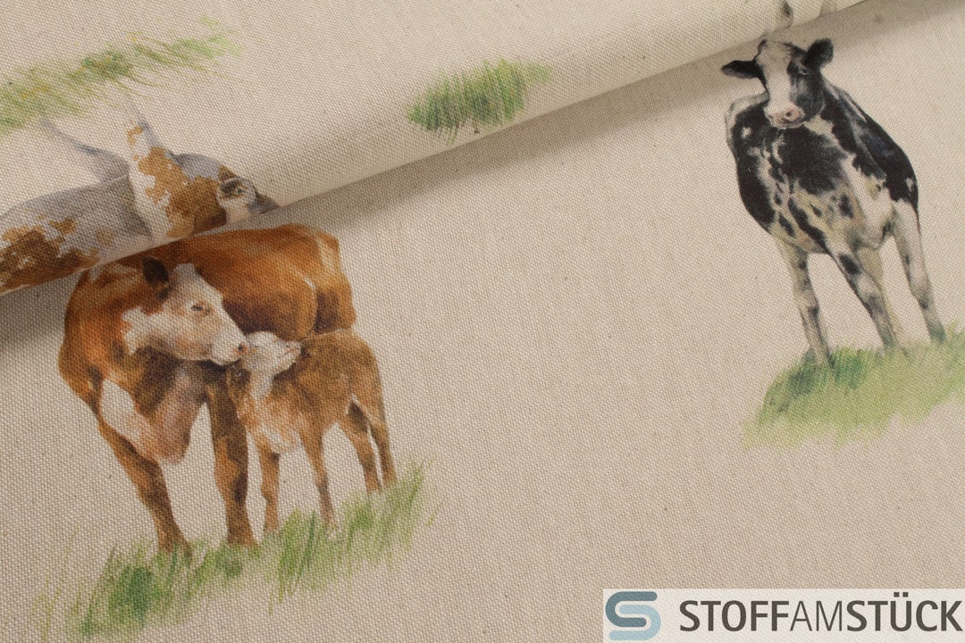 Fabric Cotton Rips Natural Cow Cotton Fabric Calf Cattle - Etsy