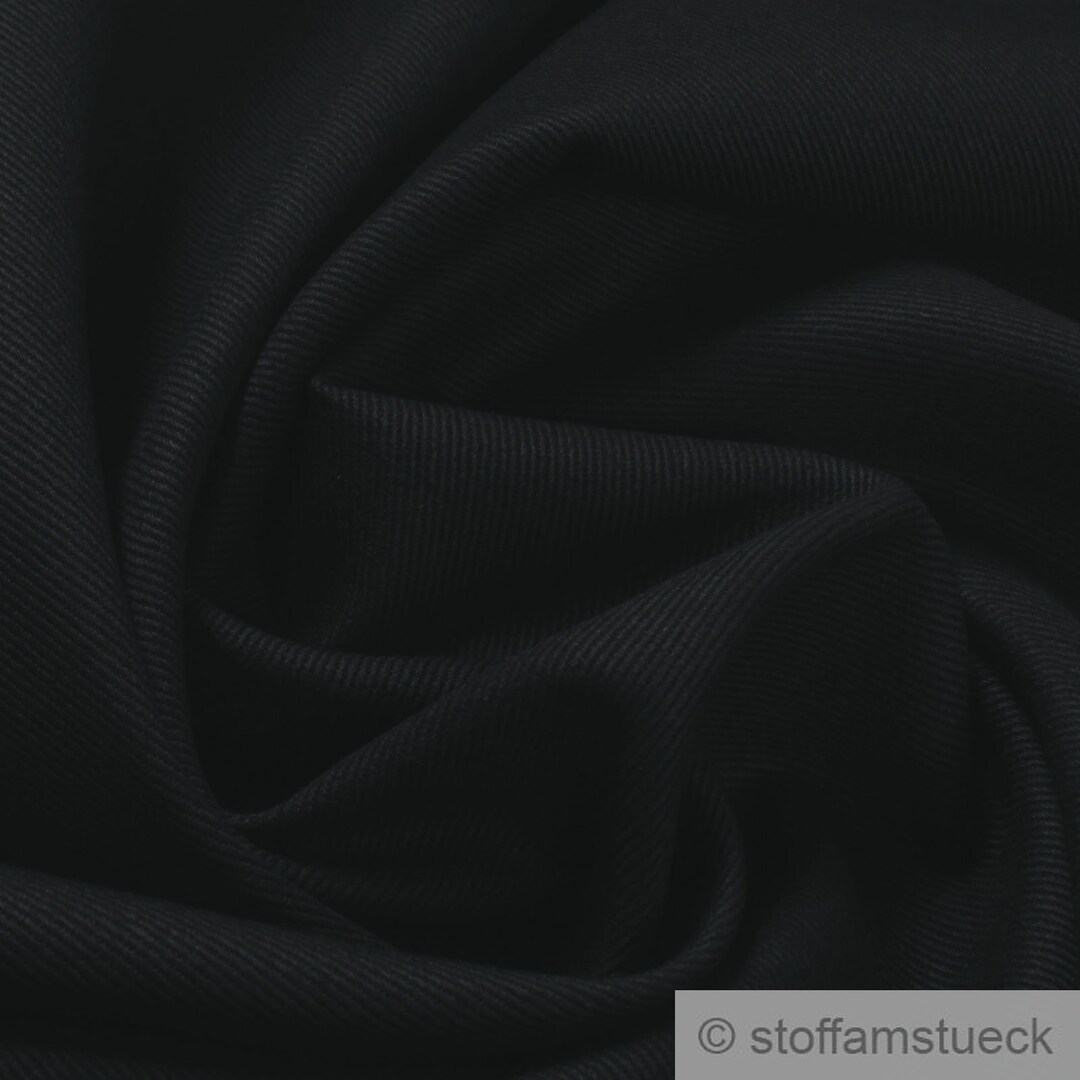 Fabric Cotton Denim Black Heavy Firm Robust Solid Jeans Cotton Fabric ...