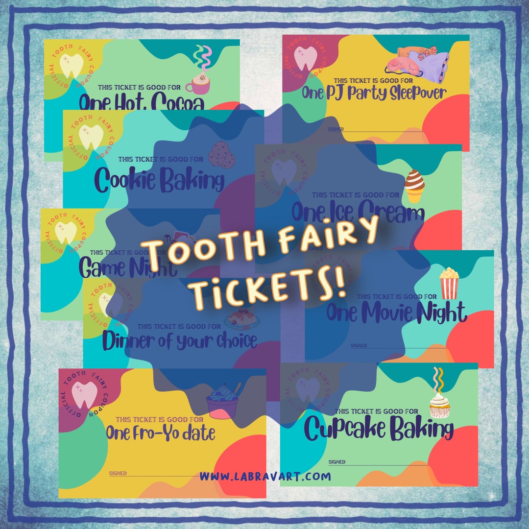 Official Tooth Fairy Tickets (coupon Book 9count) - Etsy