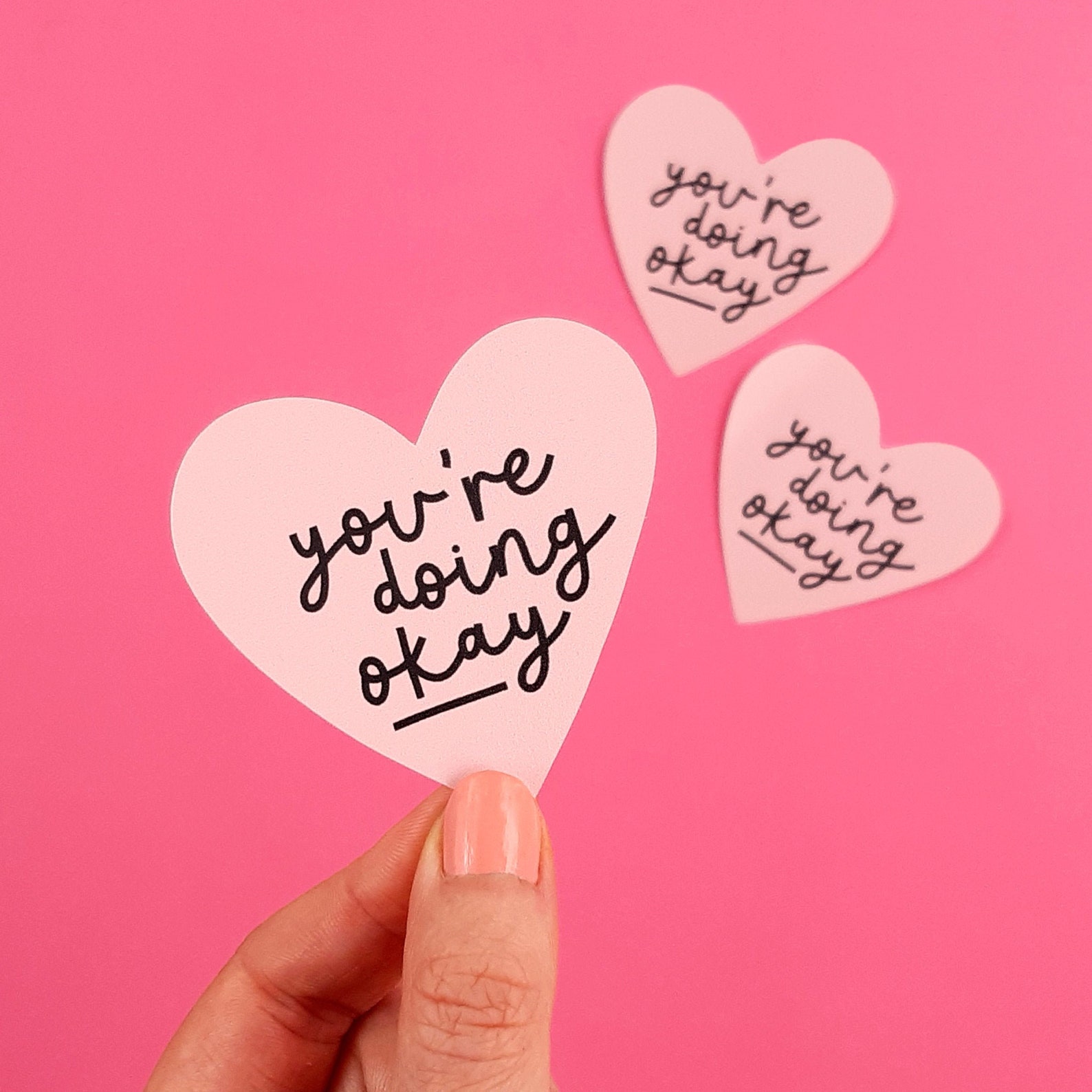 You're Doing Okay Vinyl Sticker Heart Shaped Positive | Etsy