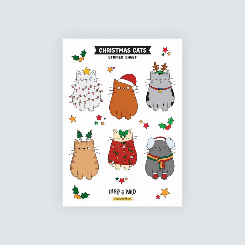 Christmas Stickers Sheet - Etsy