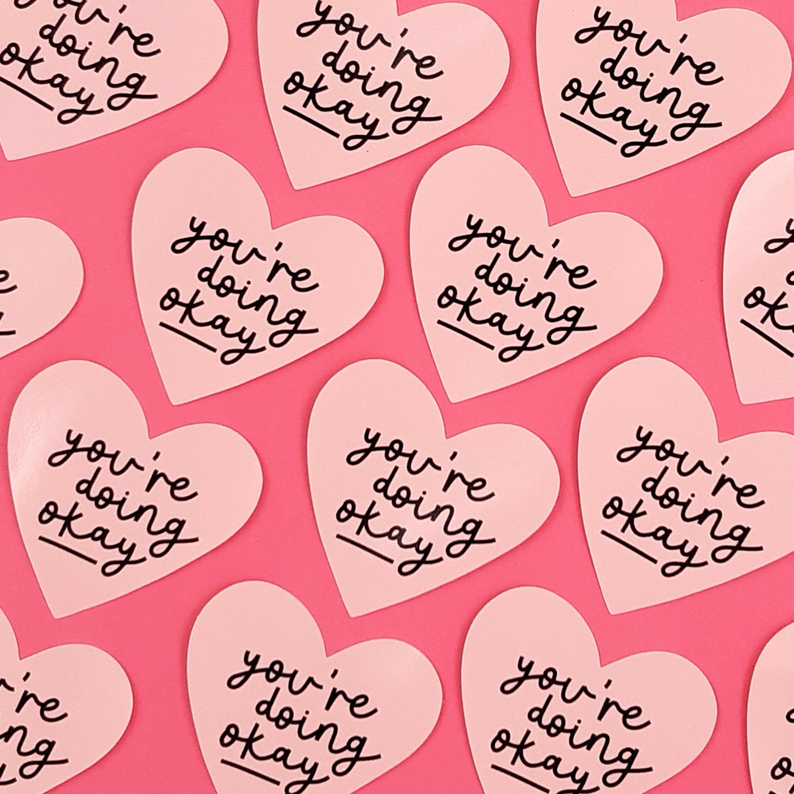 You're Doing Okay Vinyl Sticker Heart Shaped Positive - Etsy