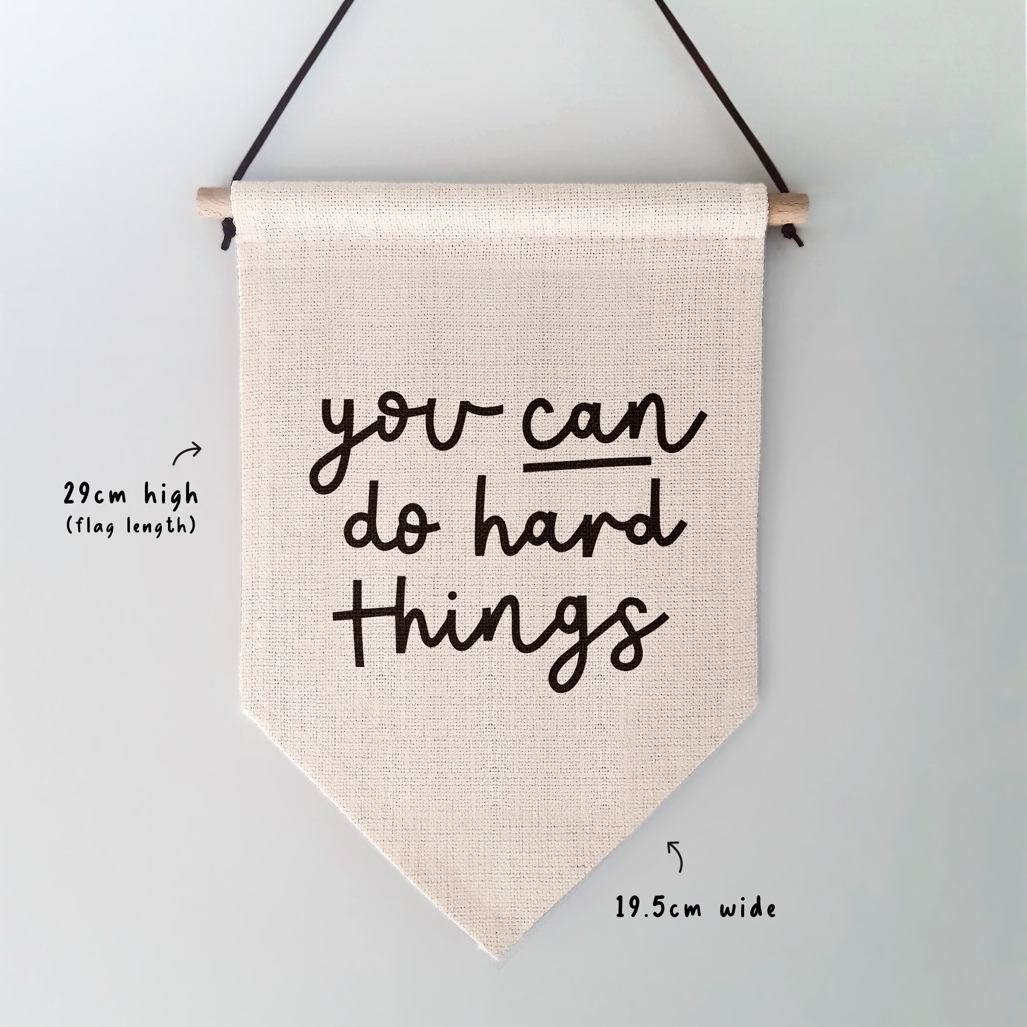 You Can Do Hard Things Motivational Wall Hanging Linen Pennant - Etsy UK