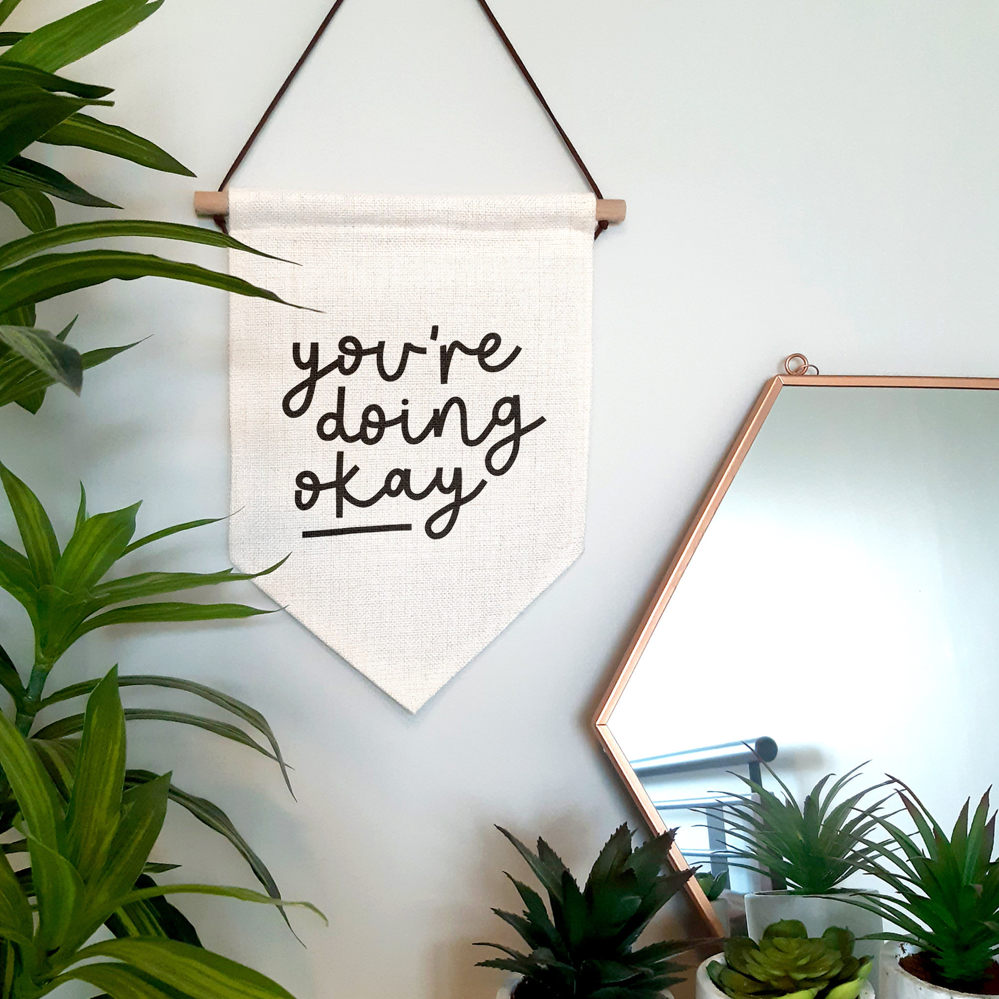 Youre Doing Okay Wall Hanging Motivational Linen Pennant Flag - Etsy UK