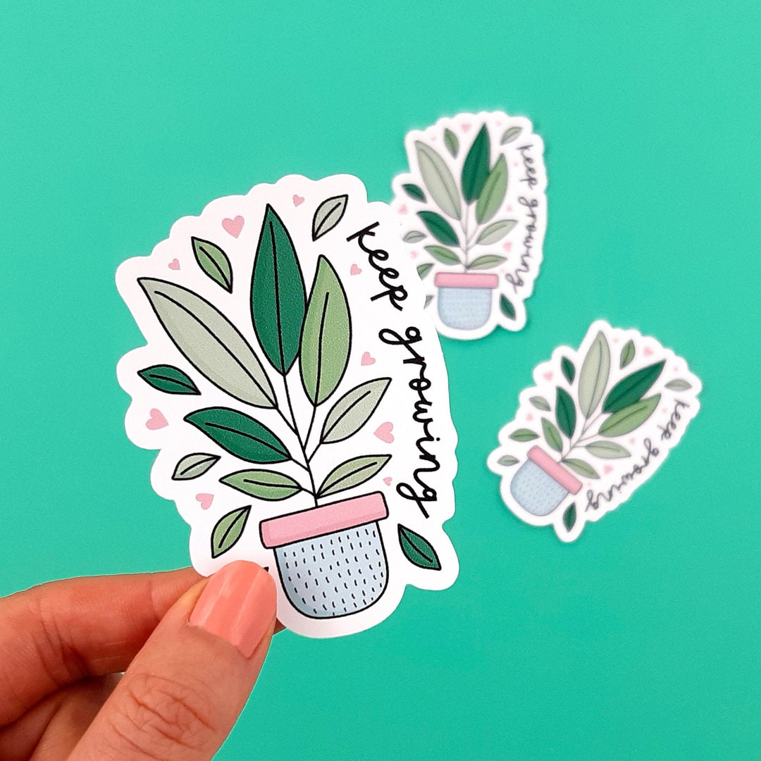 Keep Growing Vinyl Sticker Plant Lover Decal Motivational and Uplifting ...