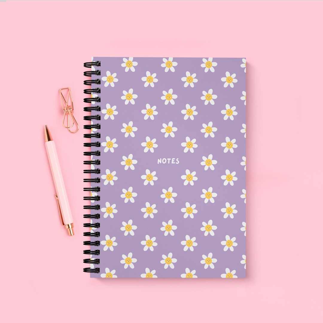 Lazy Daisies Spiral Bound Personalised Notebook (A5) | Floral Daisy ...
