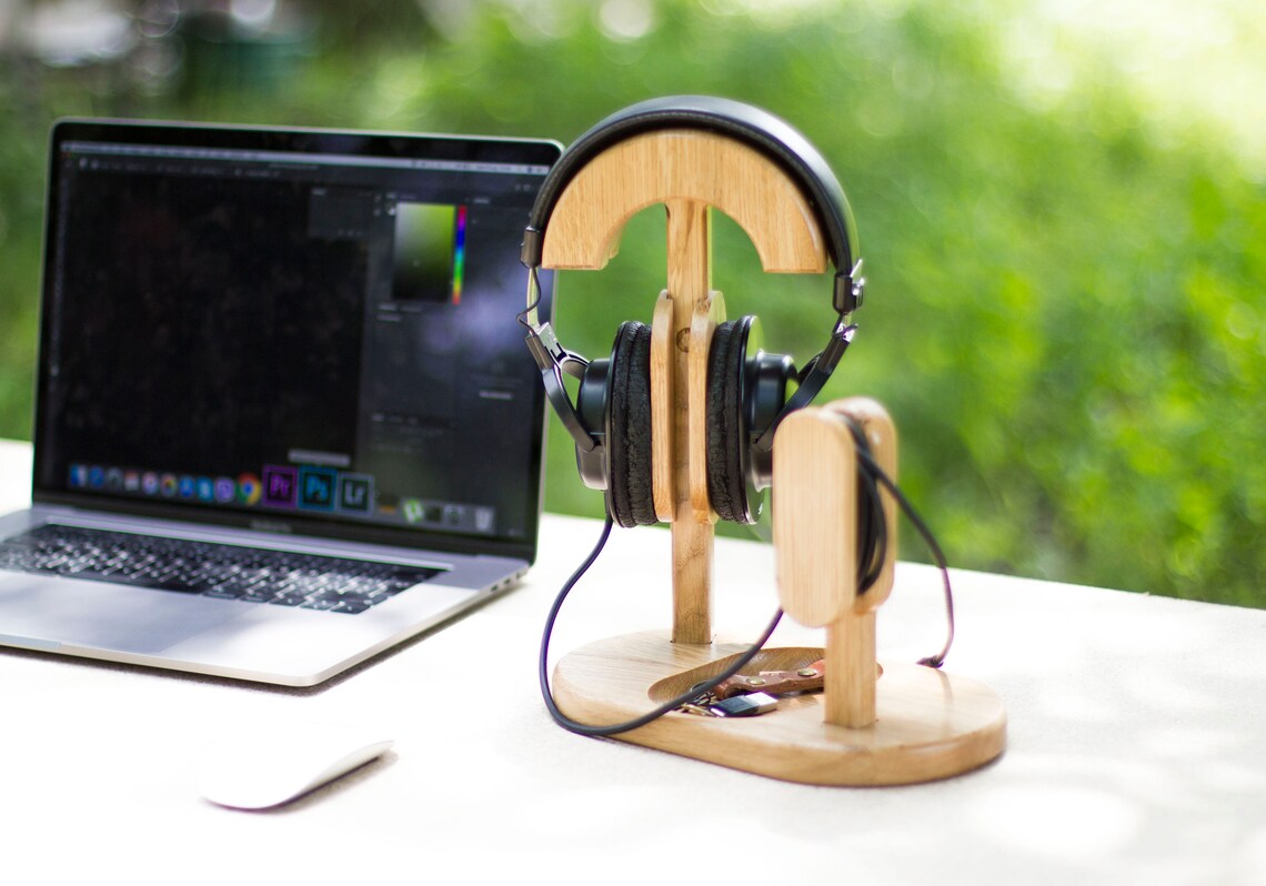 Headphone Stand Wood Headphone Stand Headphone Wood Stand | Etsy