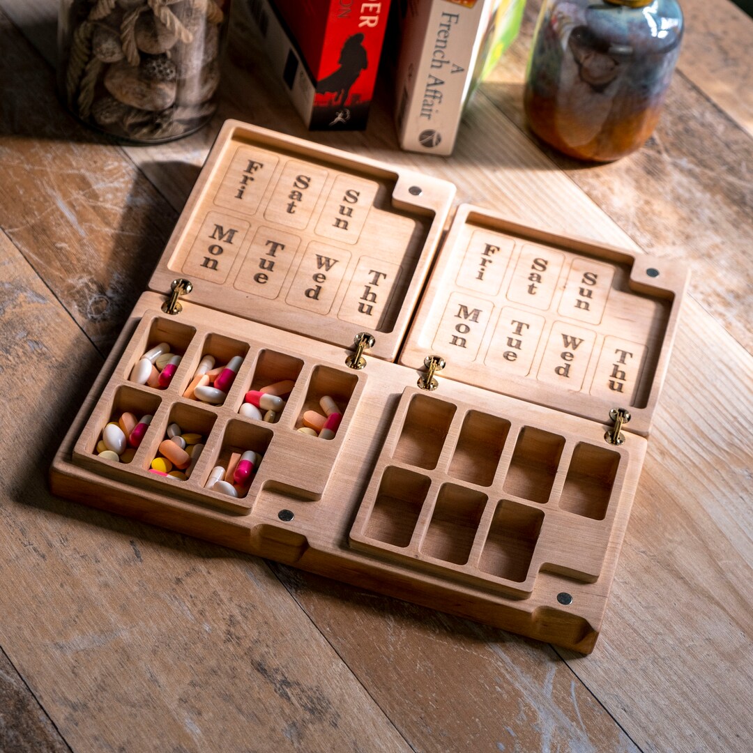 A Weekly Box With Two Separate Compartments for Morning and Evening ...