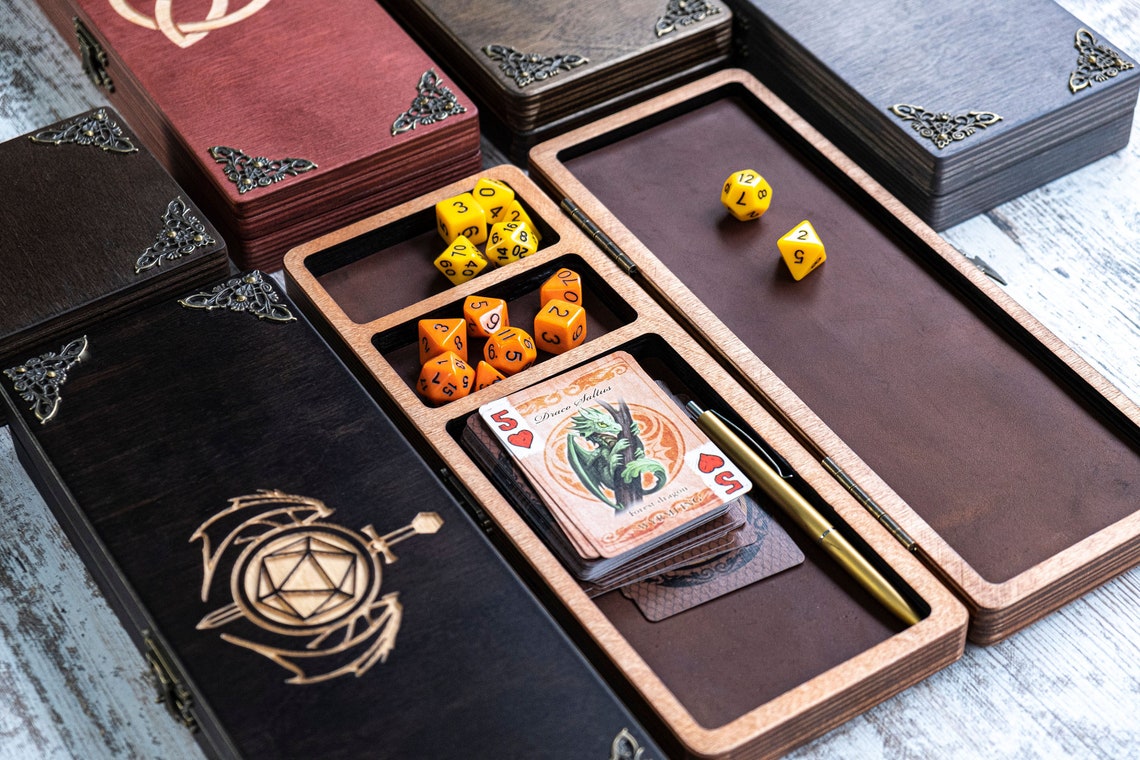 Wooden box for playing dice Magic Tree Board Game | Etsy