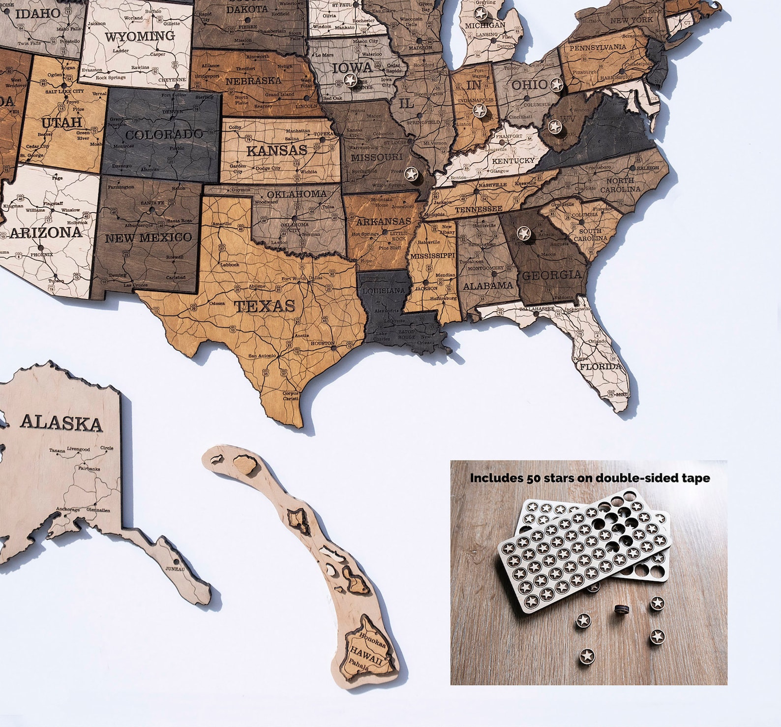 USA Travel Map Apartment Decor Gift US Wooden Wall Map USA Map - Etsy