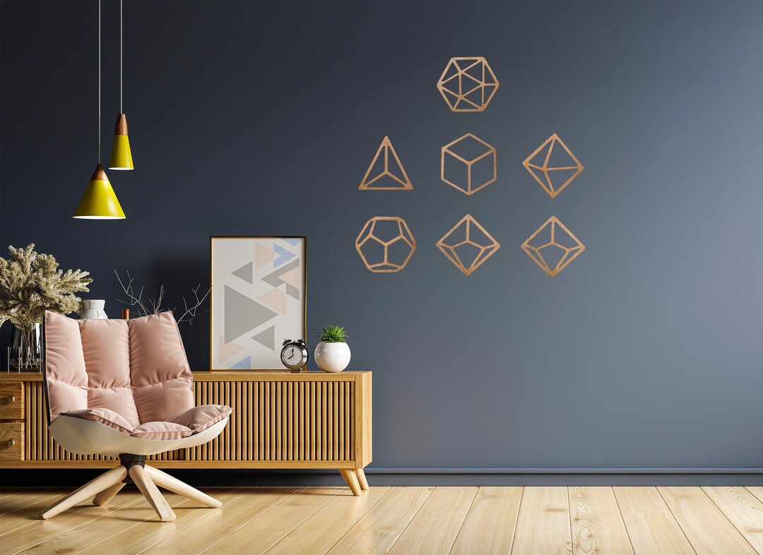 Dnd Dice Wall Set Handmade Dice Set Wall Decor Dice Decor Polyhedral ...