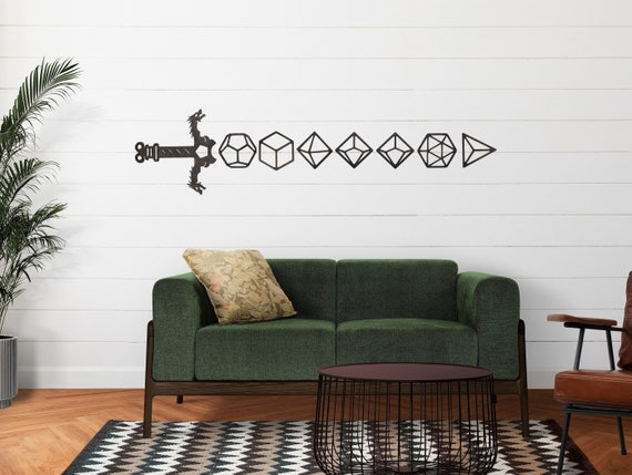Dice Sword Decor Dice Set Wall Decor Dnd Dice Decor D&D Game | Etsy