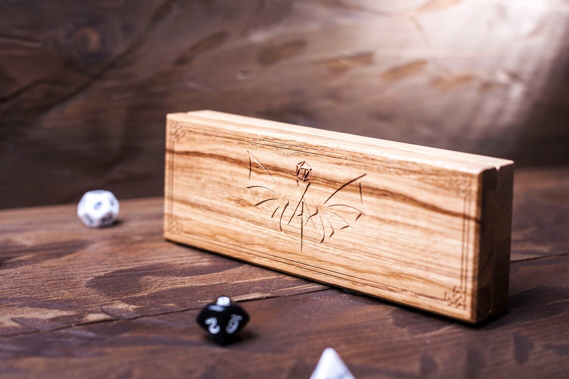 D&d Personalised dice box has a massive dice vault role | Etsy