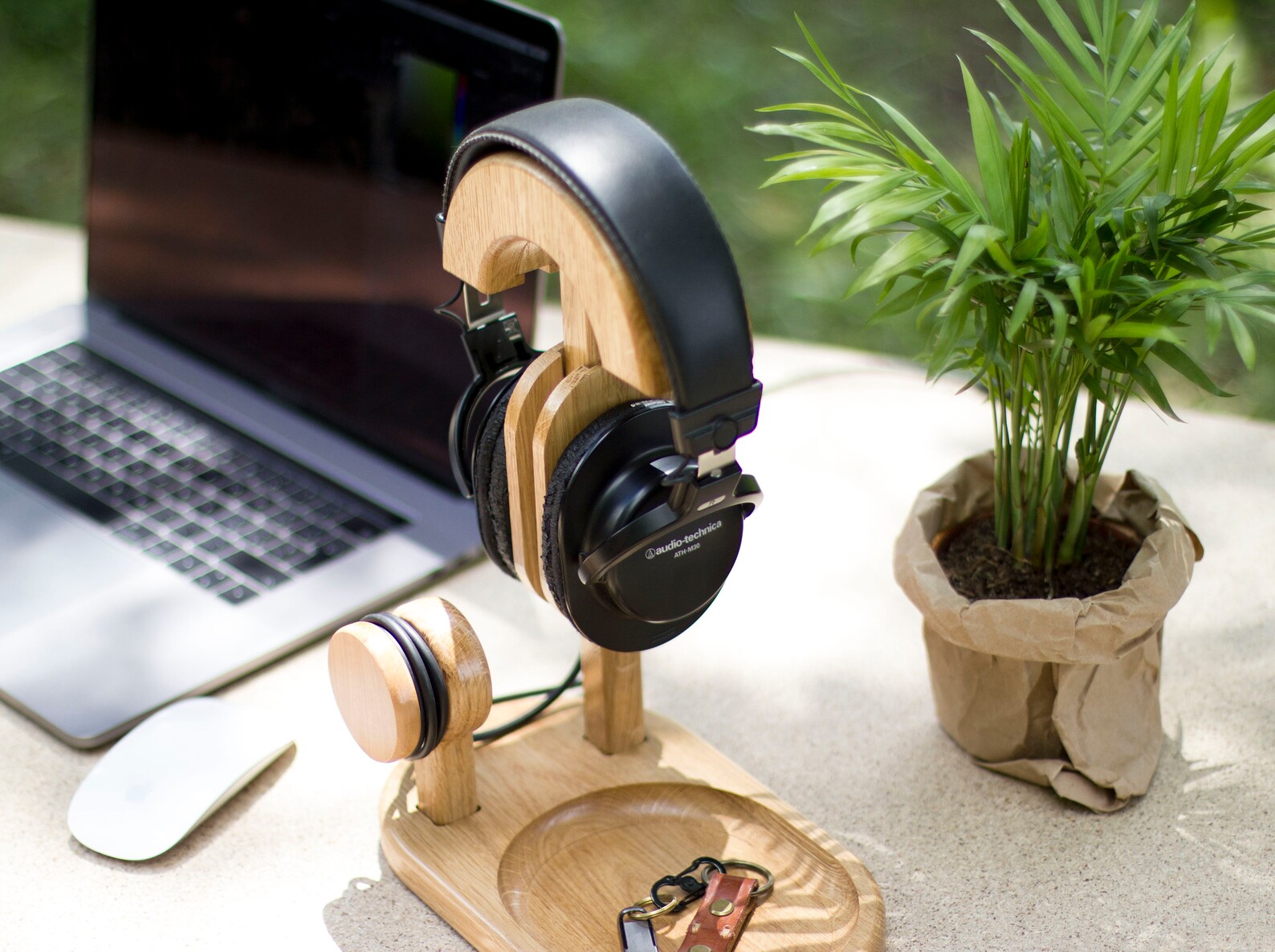 Wood headphone stand handmade stand headphone wood stand | Etsy