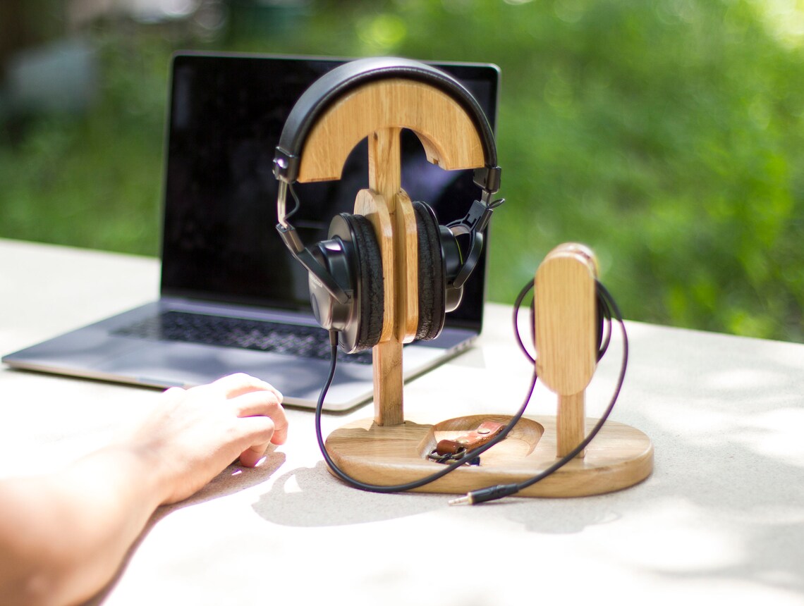 Headphone Stand Wood Headphone Stand Headphone Wood Stand | Etsy