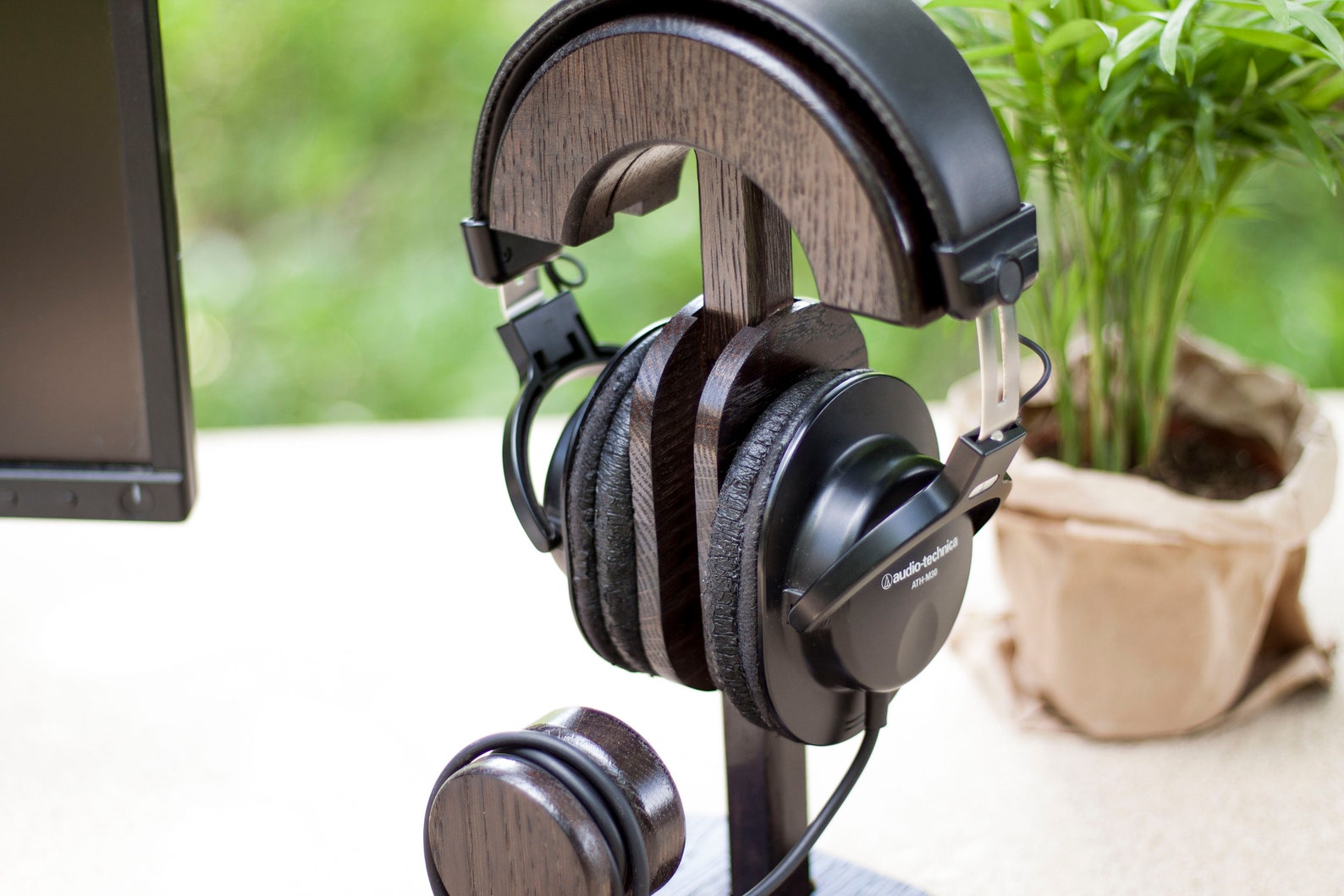 Earphone stand headphones holder headphone stand wood | Etsy