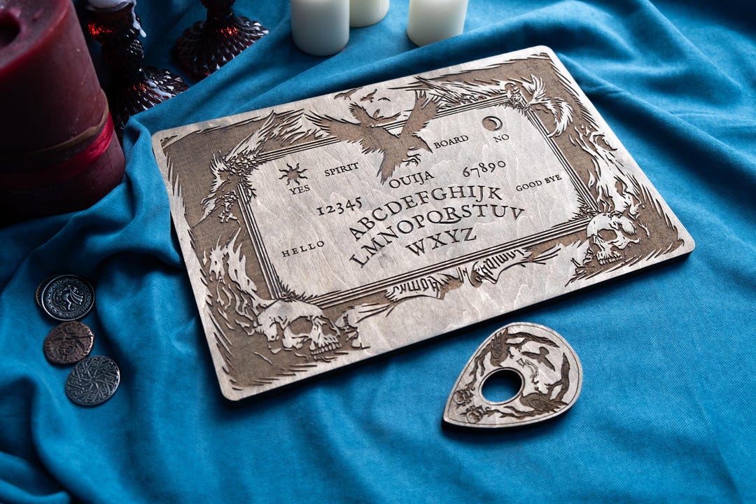 Wooden Ouija Board, Occult Game Board, Spirit Board, Halloween Gift ...