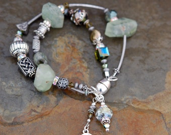 Cliodna Chalcedony Gemstone Celtic Bracelet. - Etsy