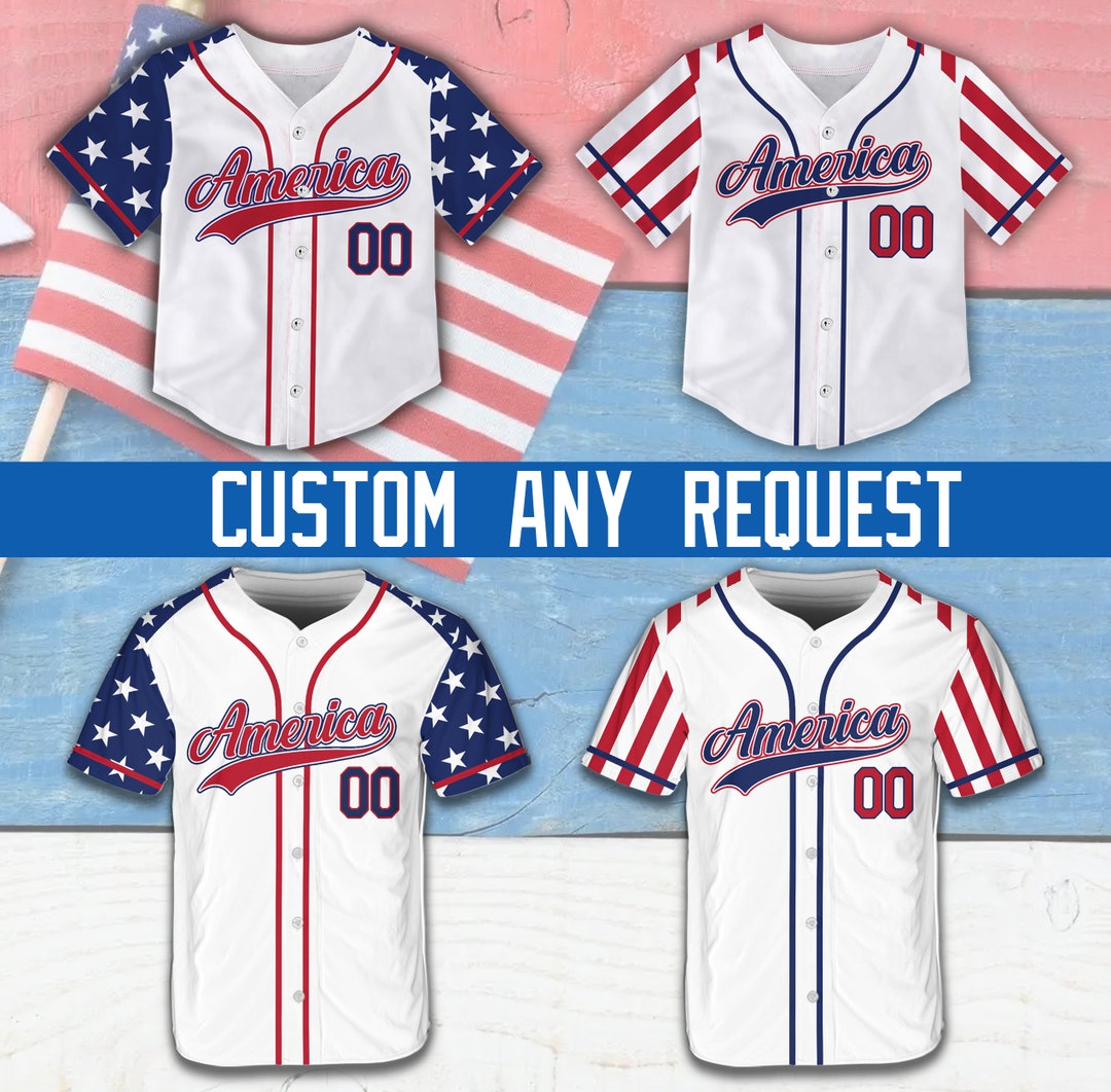 Personalized 4th of July Baseball Jersey, Custom Name Number USA ...