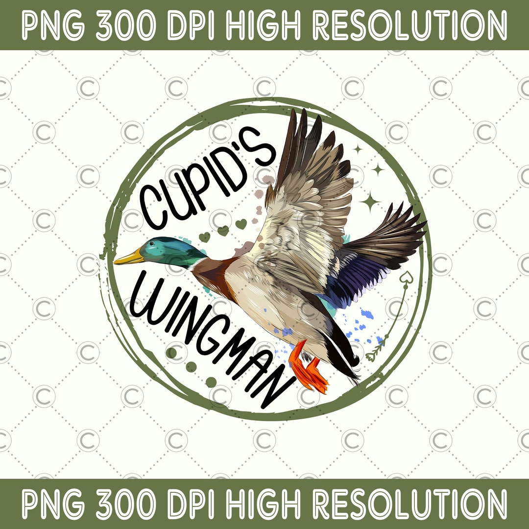 Cupid's Wingman PNG, Hunting Valentine's Day Digital Download, Duck ...