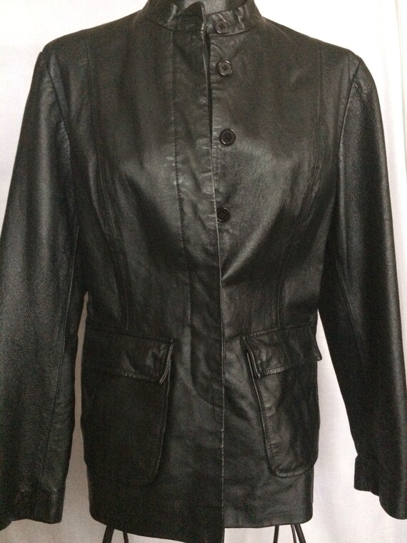 Vintage black leather jacket - Gem