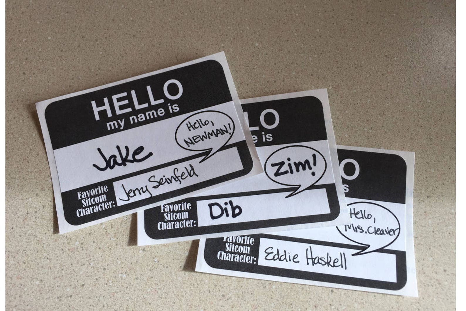 PRINTABLE Classic TV Name Tags Favorite Comedy Sitcom - Etsy