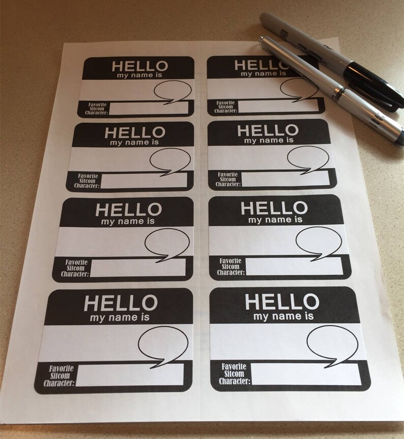 PRINTABLE Classic TV Name Tags Favorite Comedy Sitcom - Etsy