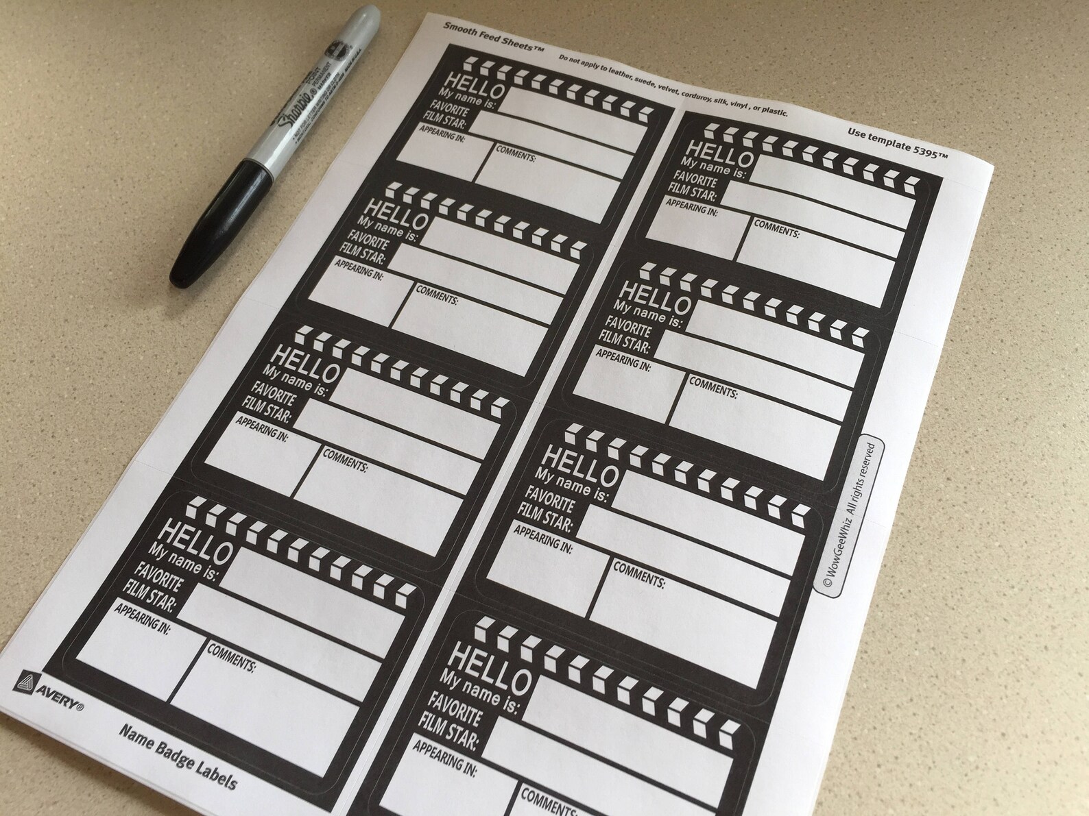 PRINTABLE Name Tags HOLLYWOOD Theme Party DRAMA Emmy - Etsy