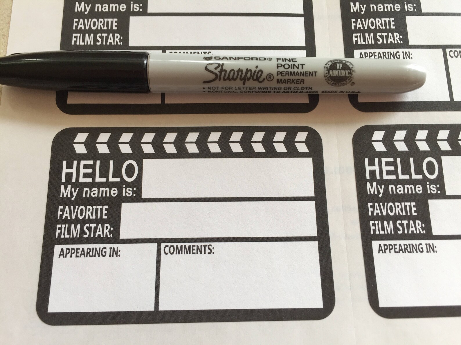 PRINTABLE Name Tags HOLLYWOOD Theme Party DRAMA Emmy - Etsy