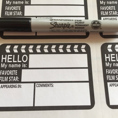 PRINTABLE Name Tags HOLLYWOOD Theme Party DRAMA Emmy - Etsy