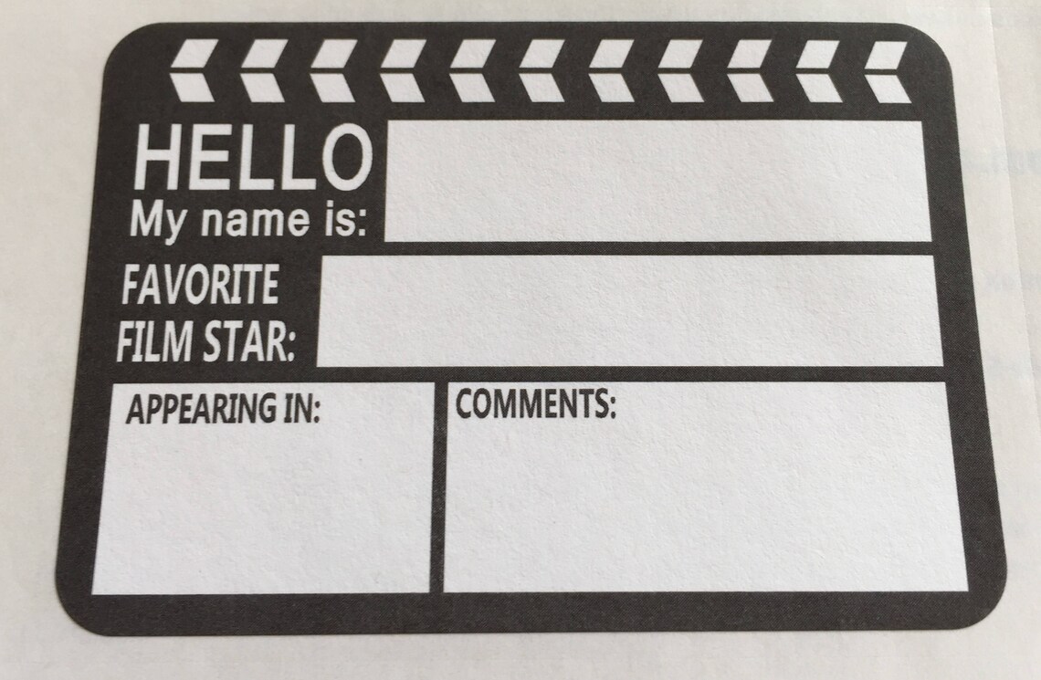 PRINTABLE Name Tags HOLLYWOOD Theme Party DRAMA Emmy - Etsy