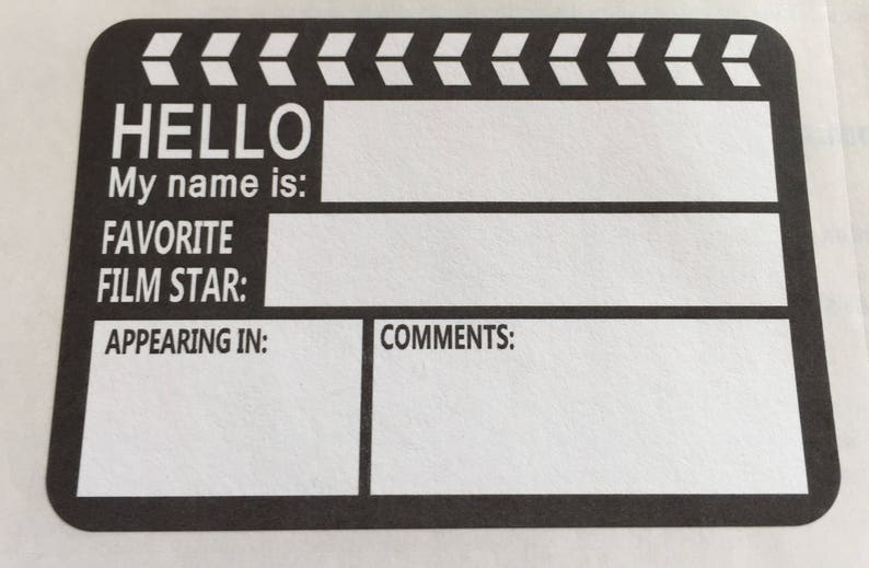 Printable Name Tags Hollywood theme Party Emmy Awards | Etsy