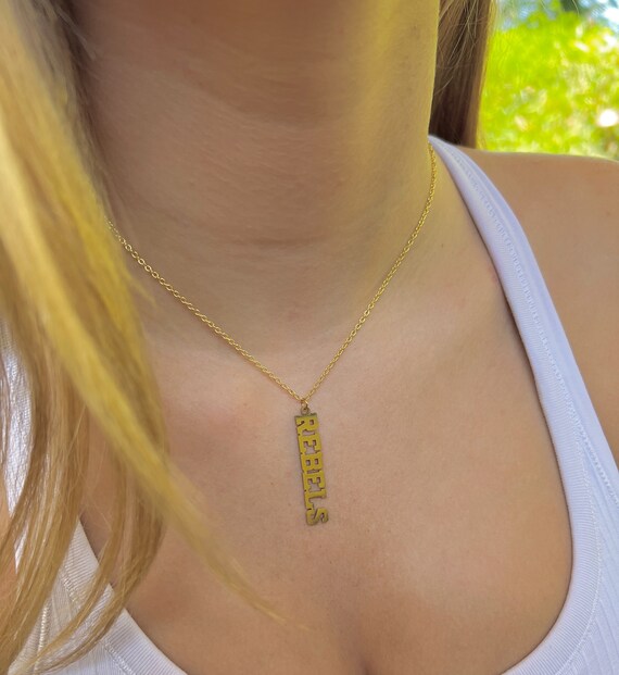 Ole Miss Rebels Simple Gold Layer Necklace Ole Miss Gameday Ole Miss Gift Officially Licensed 14K Gold Filled Chain Etsy