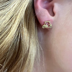 Best Ladies Golf Gift! Golf Lovers Adorable Golf Cart Earrings, Cute ...