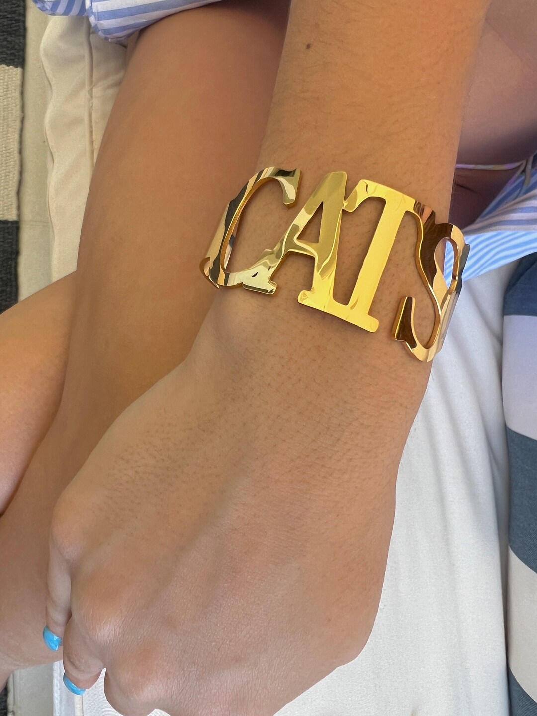 CATS Bangle Cuff Bracelets All Caps Go Cats Gameday Tiger Fans Sizeable ...