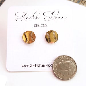 Baseball Gold Stud Earrings, Cute Earrings, Baseball Gift, Baseball Mom ...