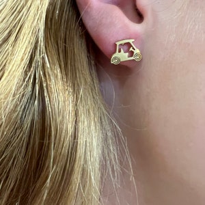 Best Ladies Golf Gift! Golf Lovers Adorable Golf Cart Earrings, Cute ...