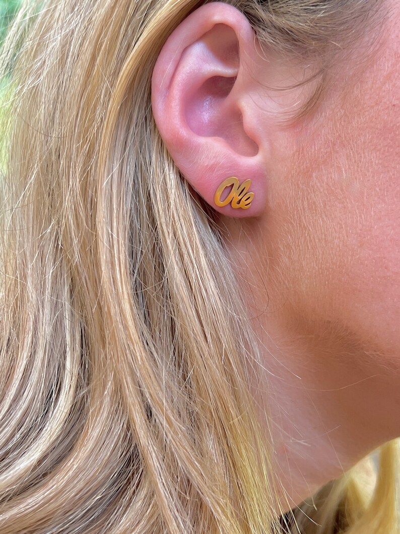 NEW! Ole Miss Gold Stud Earrings- SUPER CUTE! Ole Miss Gameday, Ole ...