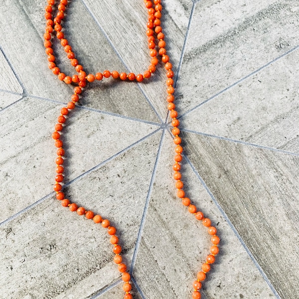 Orange Bead Necklace - Etsy