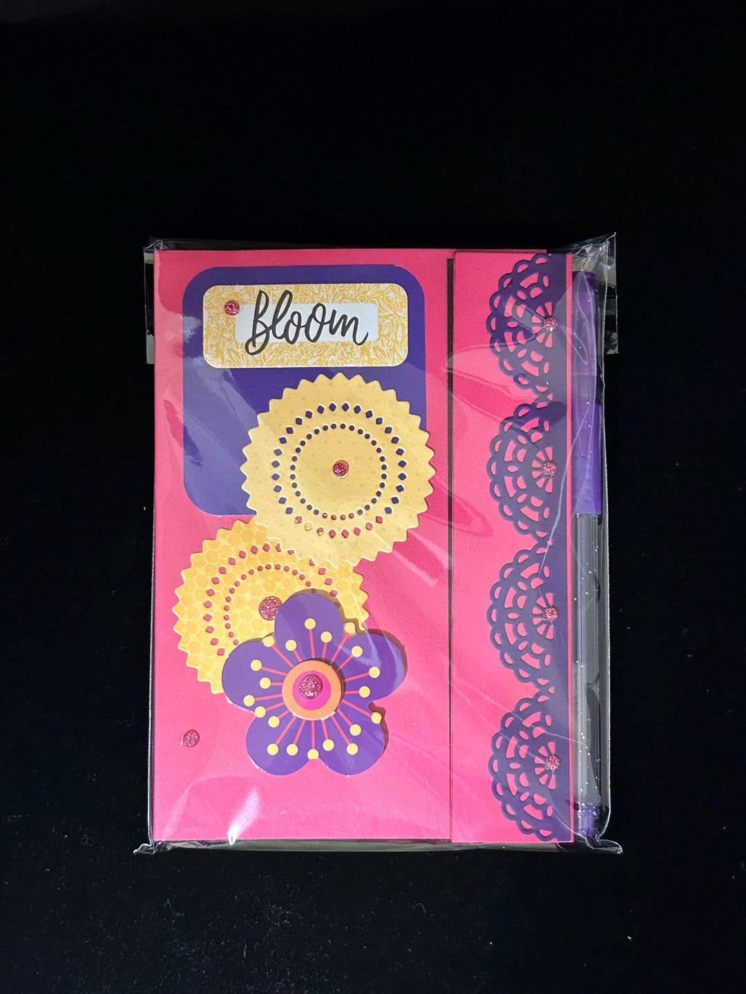Pink and Purple Sticky Notes Notepad Holder ( 4x6 ) With Magnetic ...