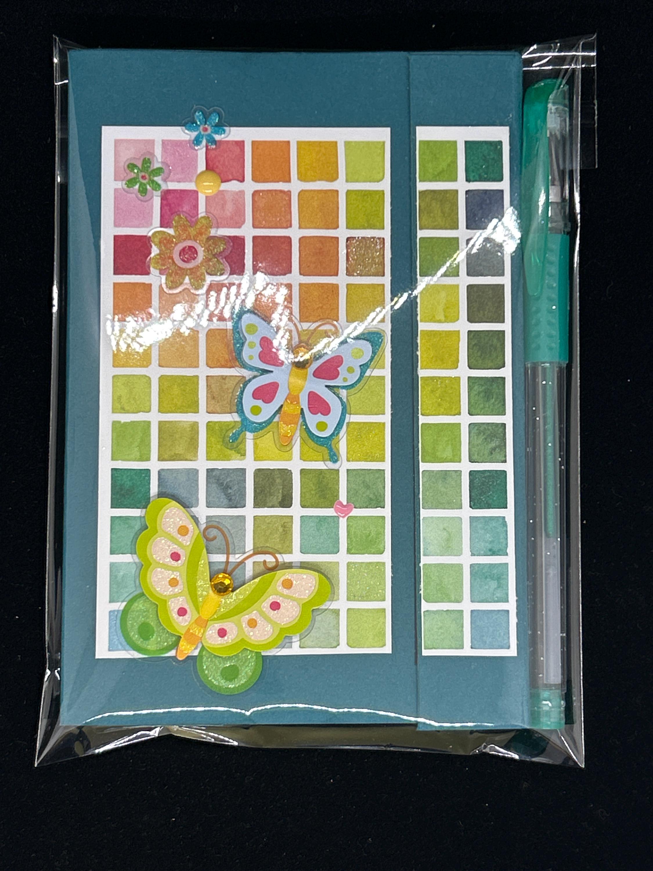 Butterfly Sticky Notes Notepad Holder 4x6 ,two Pockets, Magnetic ...