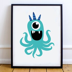 Monster Nursery Art, Cute Monster Nursery Printables, Downloadable ...