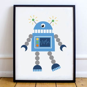 Robot Printable Art, Robots Digital Printables, Nursery Print ...