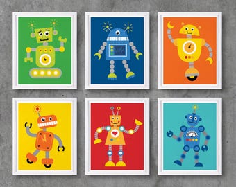 Robot Nursery Art | Etsy