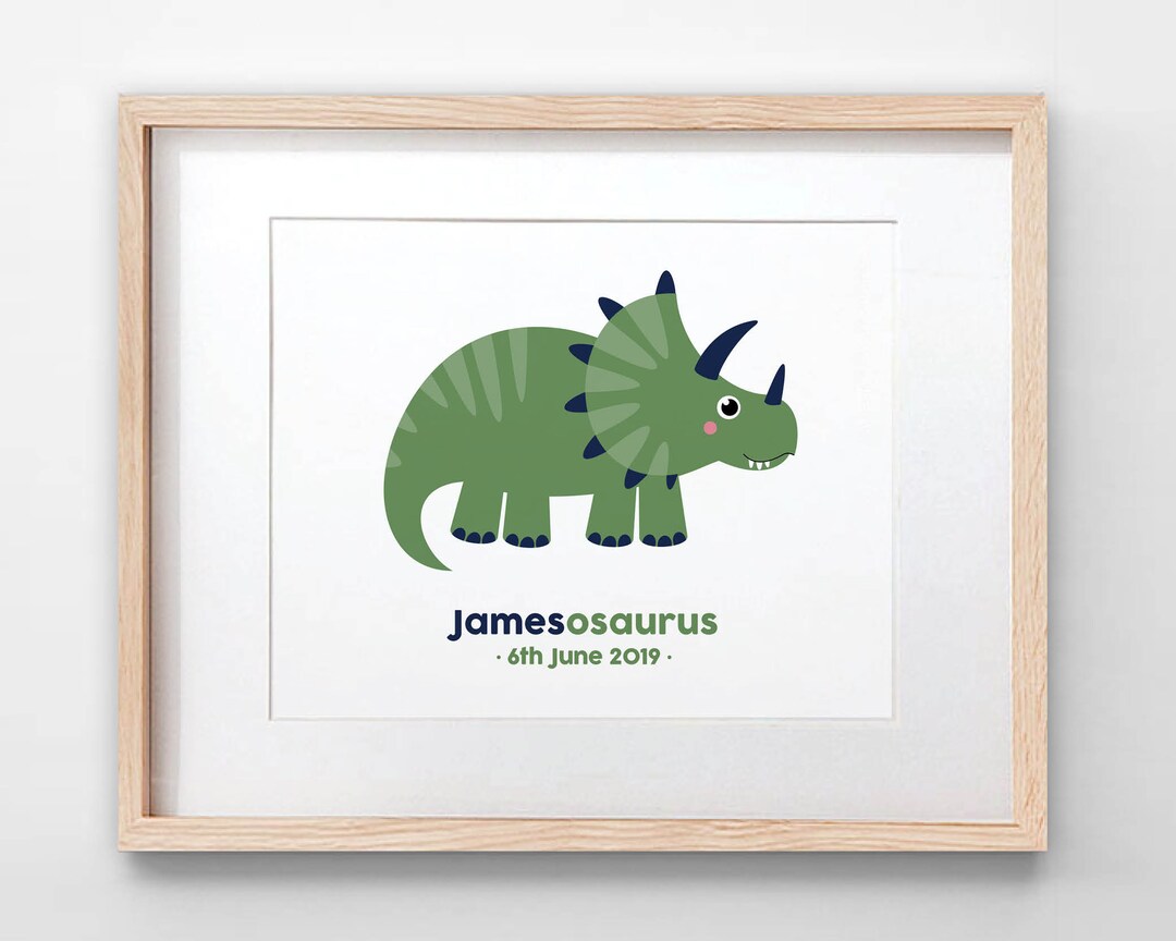 Dinosaur Printable Name Art Prints Dinosaurs Custom Name Nursery Art ...