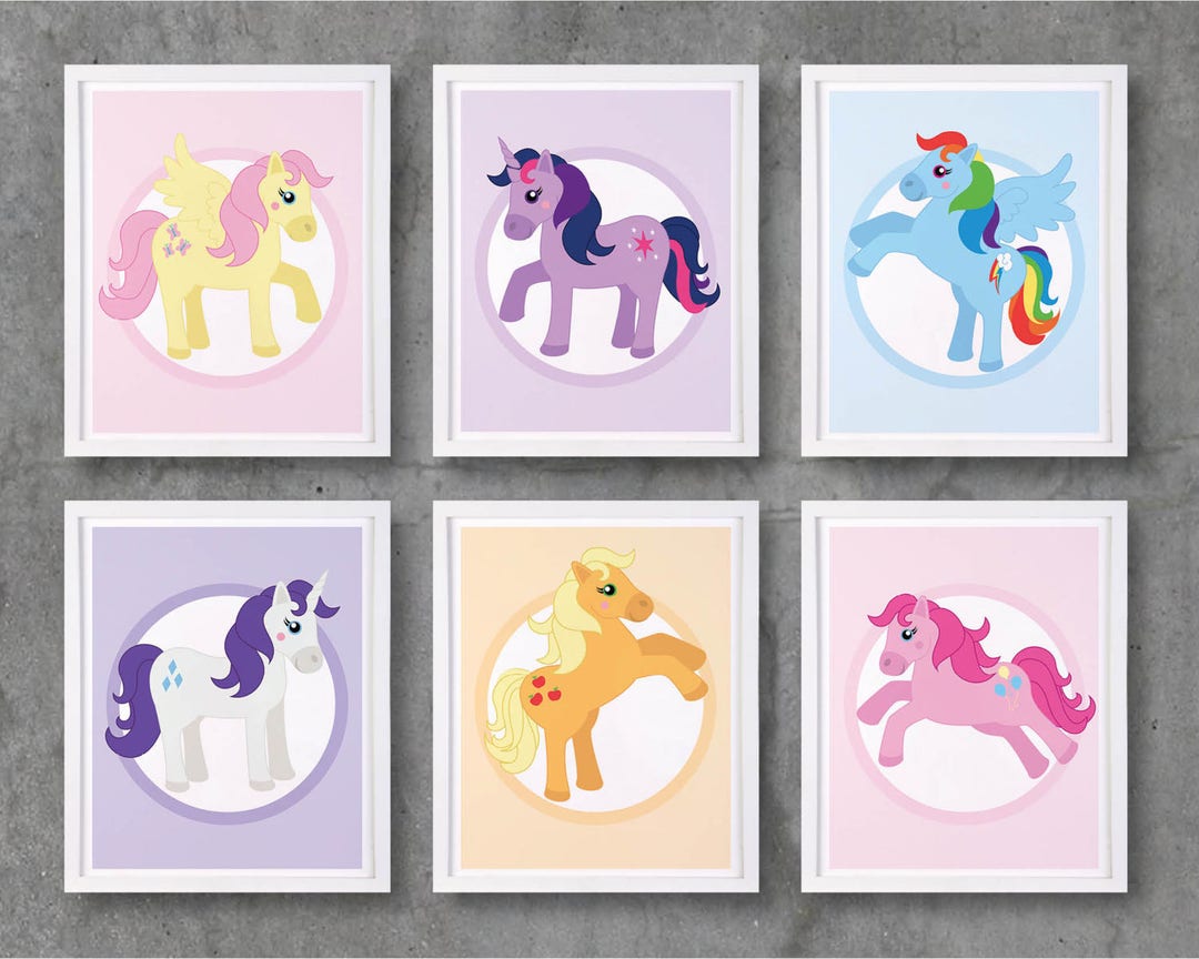 Pony Unicorn Printable Art, Ponies Unicorns Digital Printables, Nursery ...