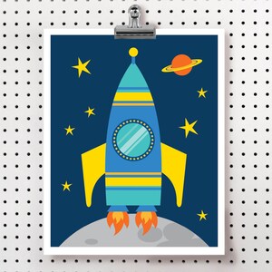 Rocket Printable Art, Space Rockets Digital Printables, Nursery Print ...