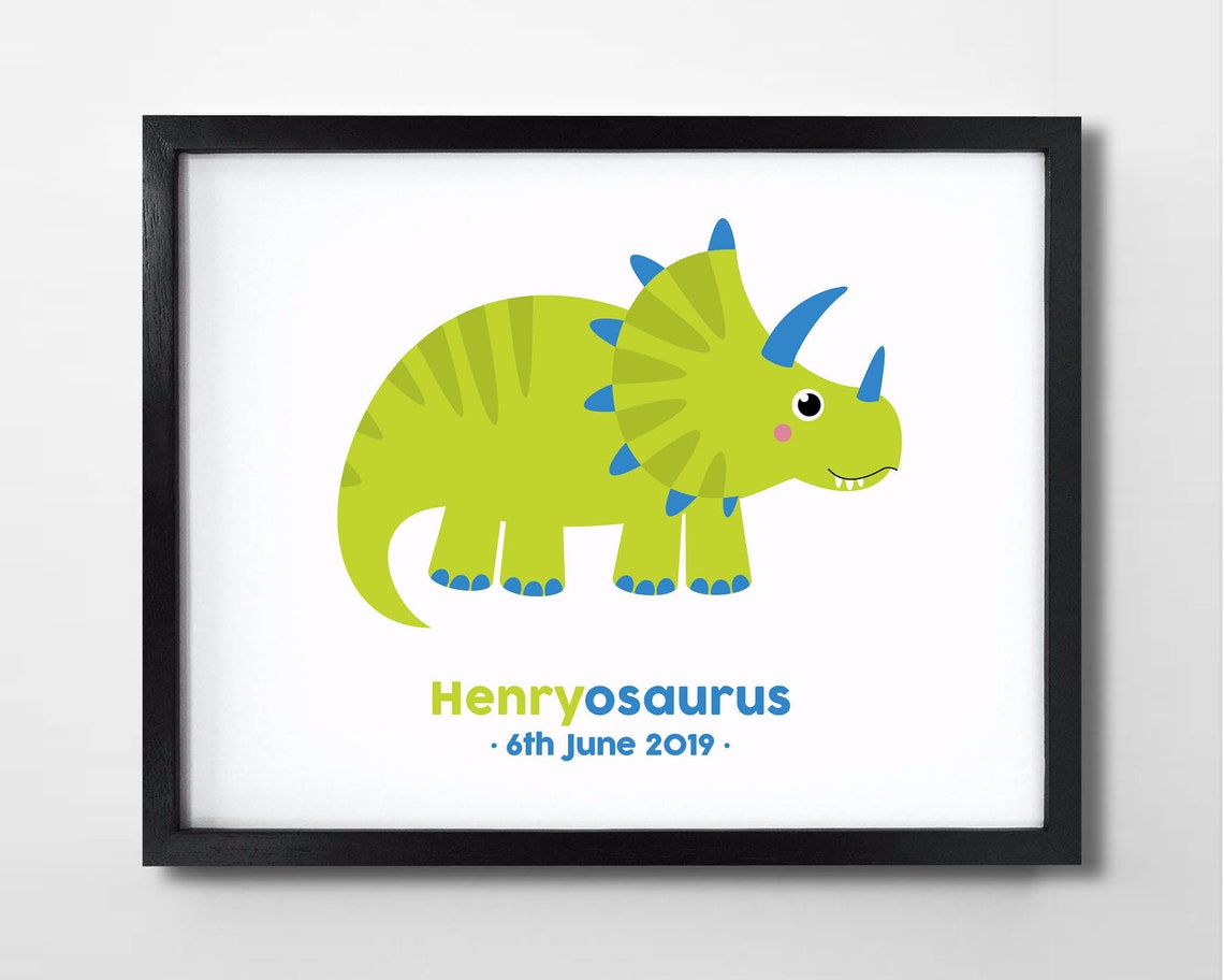 Dinosaur Printable Name Art Prints Dinosaurs Custom Name Nursery Art ...