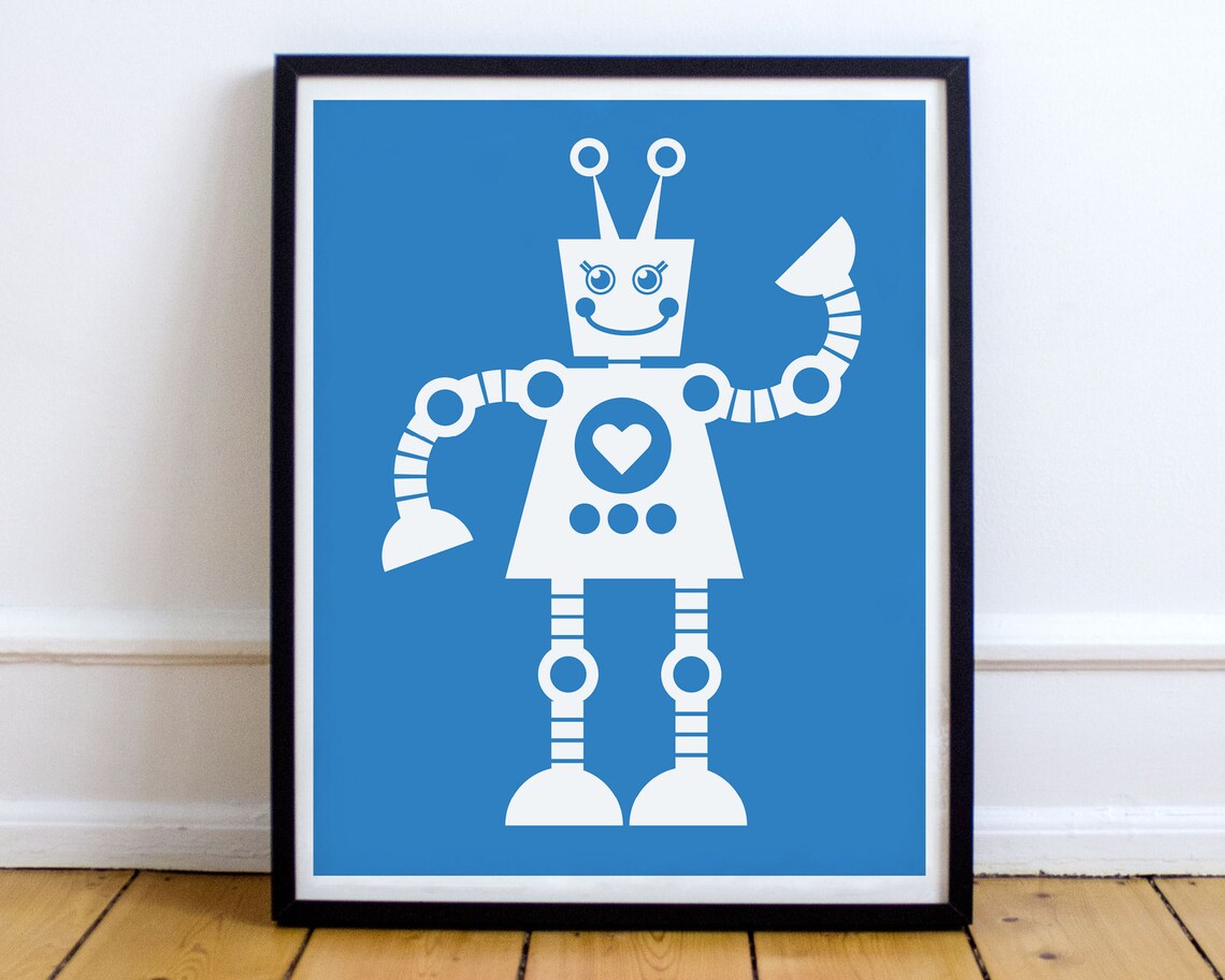 Robot Printable Art, Robots Digital Printables, Nursery Print ...